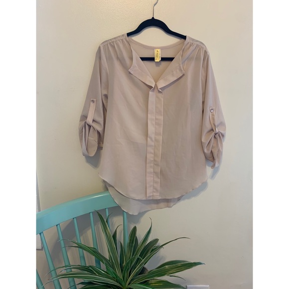 Tops | Sheer Cream Colored Blouse | Poshmark